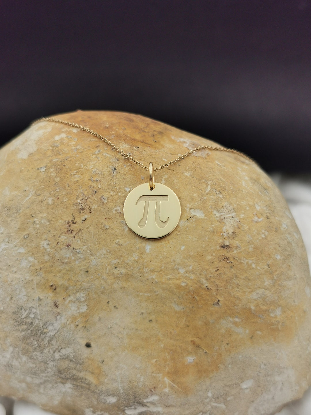 Dainty 14k Solid Gold Pi Necklace, Personalized Pi Symbol Necklace ...