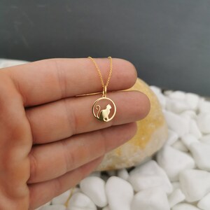Dainty Gold Cat Necklace, 14K Solid Gold Cat Pendant, Personalized Gold ...