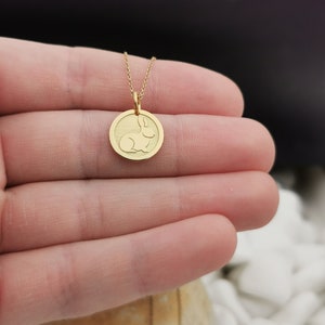 Dainty 14k Solid Gold Rabbit Necklace, Personalized Bunny Pendant, Pet ...