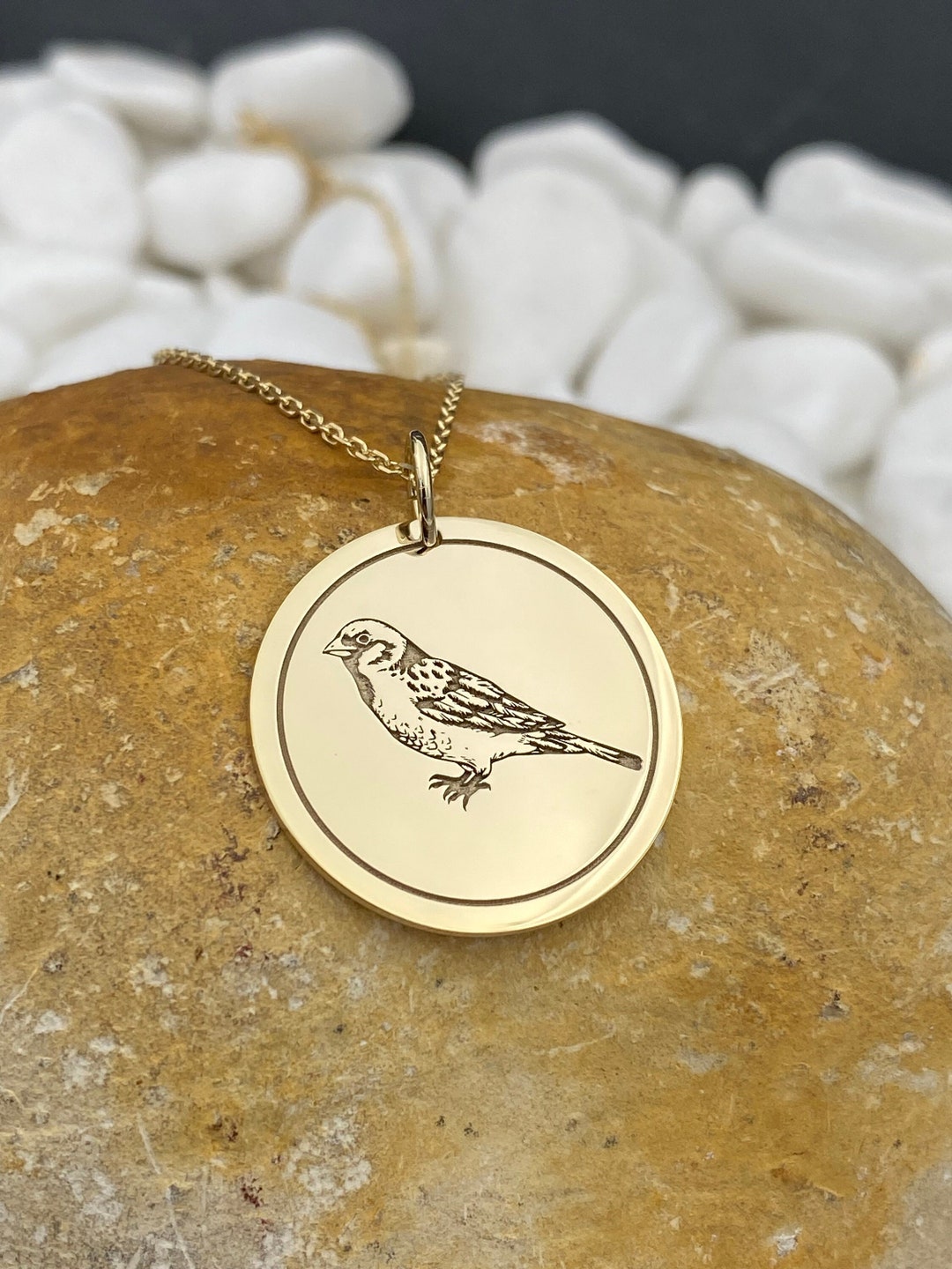 14k Solid Gold Cardinal Necklace, Personalized Cardinal Pendant ...