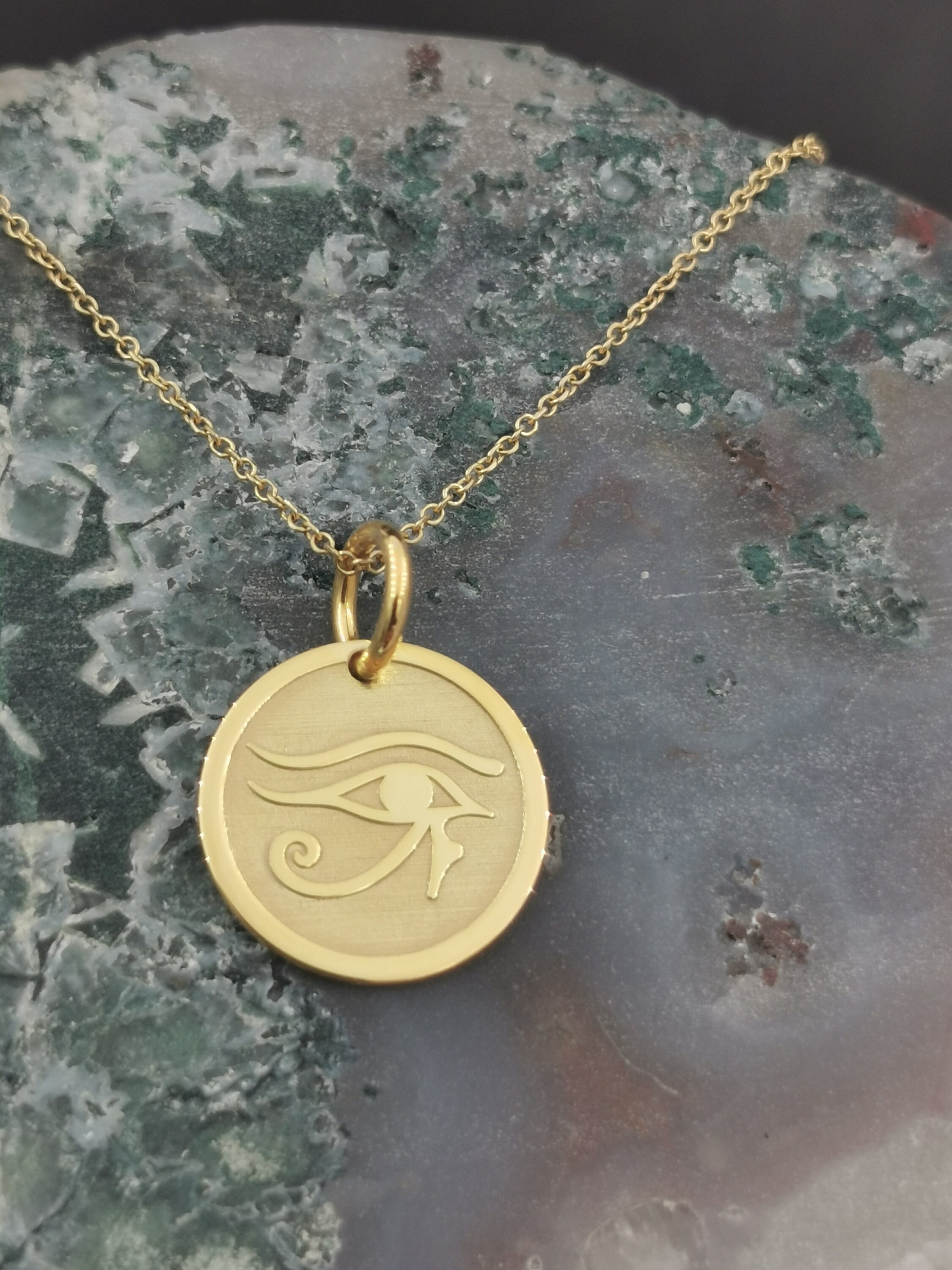 14k gold eye of horus pendant store