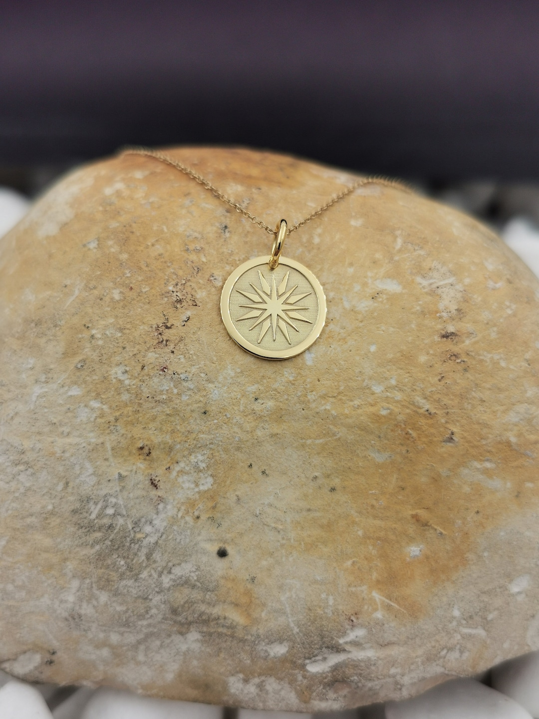 Dainty 14k Solid Gold North Star Necklace, Personalized North Star ...