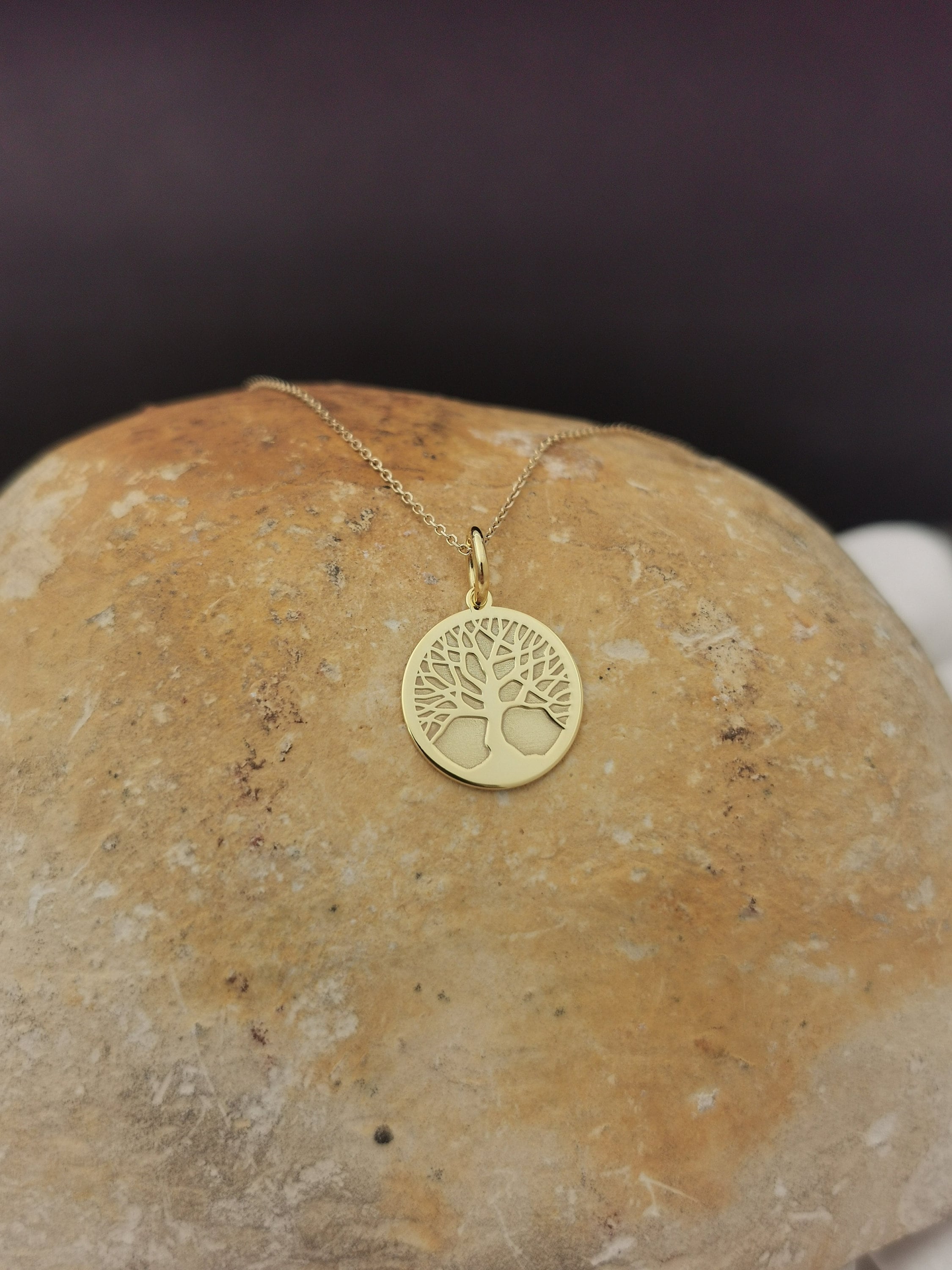 Dainty 14k Solid Gold Tree of Life Necklace Gold Tree - Etsy