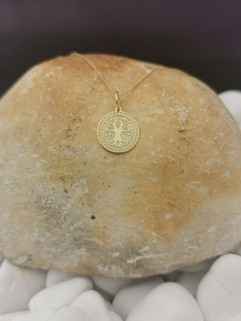 Dainty 14k Solid Gold Tree of Life Necklace, Gold Tree Necklace, Custom ...