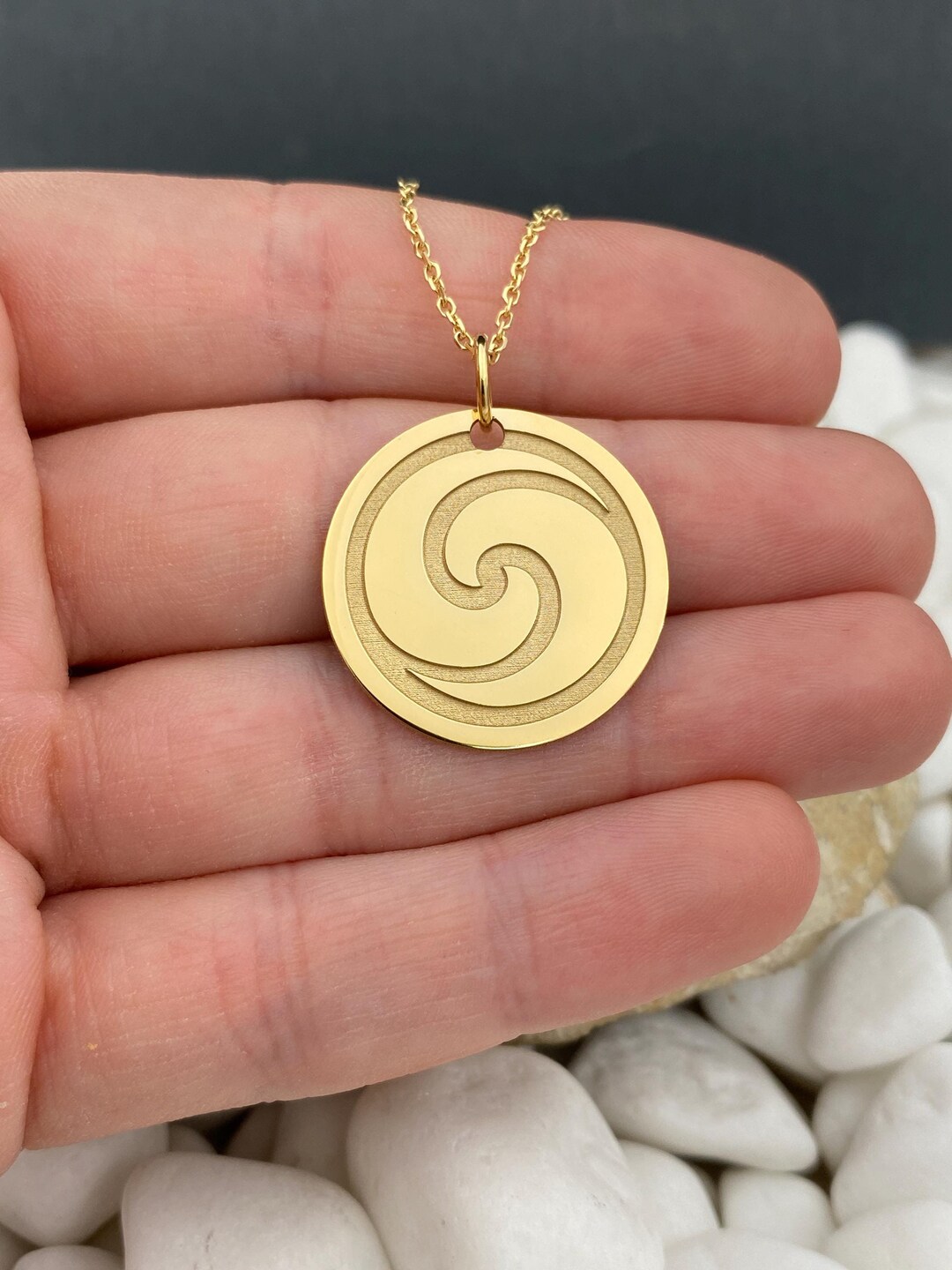 14k Koru Spiral Necklace, Personalized Maori Koru Pendant, Koru Spiral ...