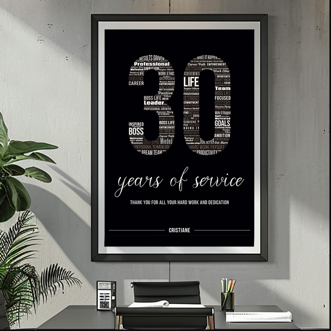 30 Year Work Anniversary Gift | 30 Years of Service Card Poster ...