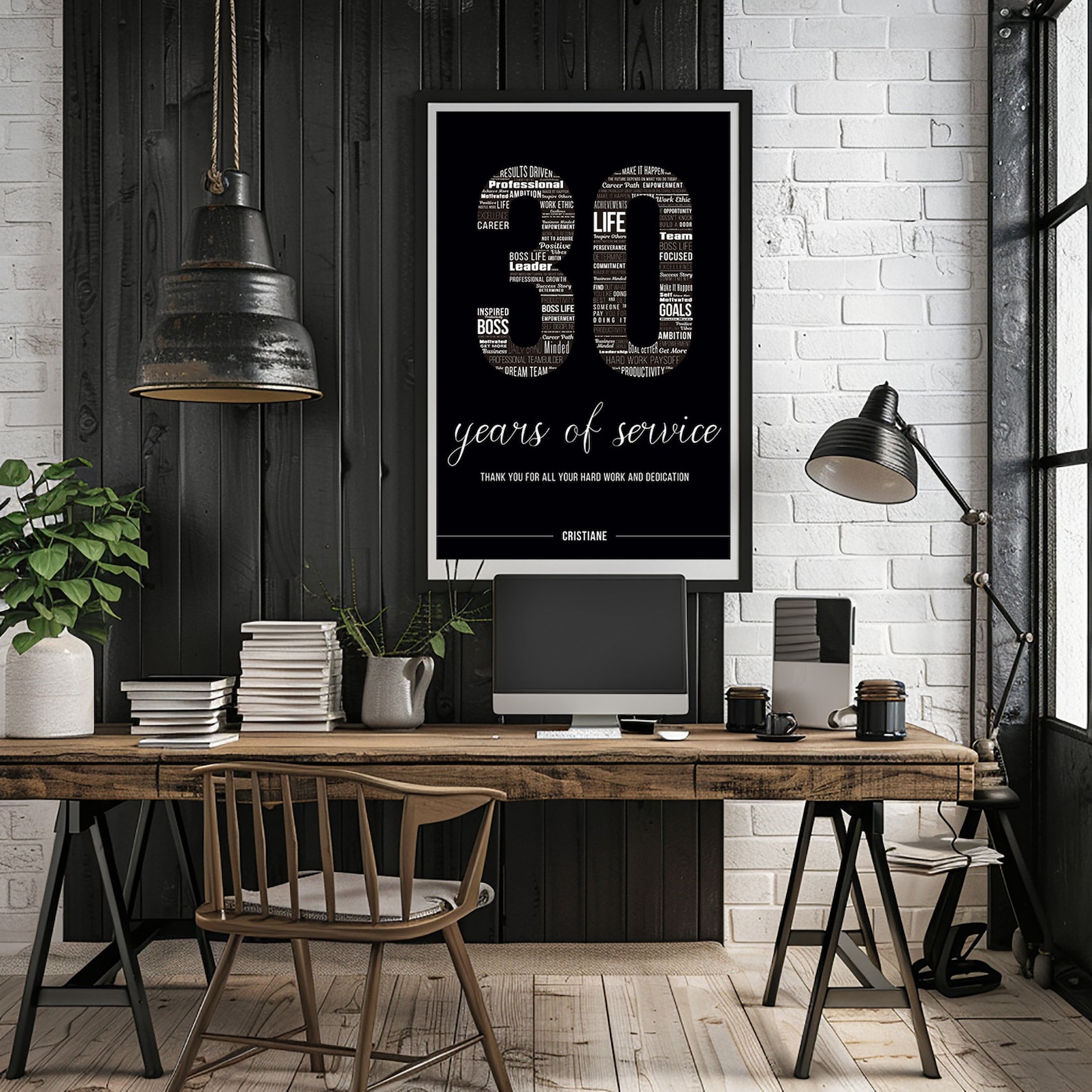 30 Year Work Anniversary Gift | 30 Years of Service Card Poster ...