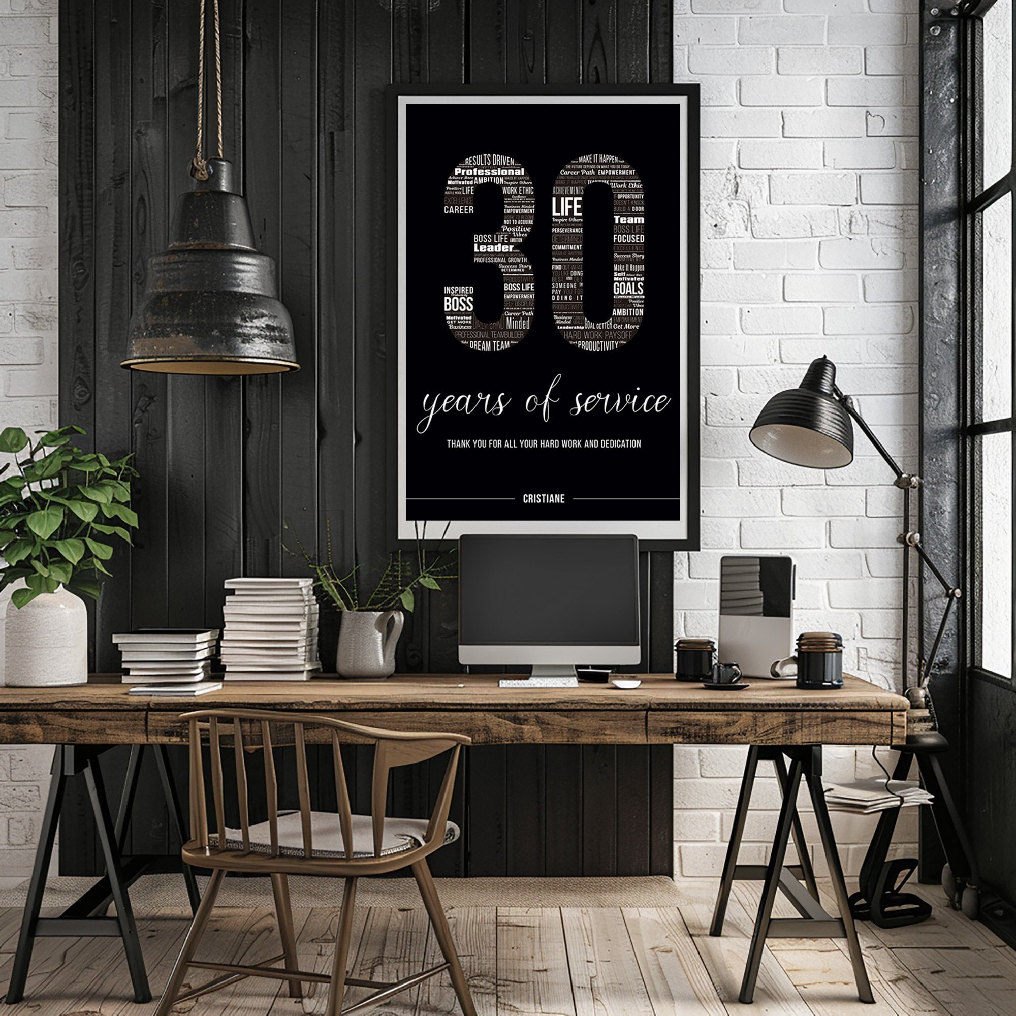 30 Year Work Anniversary Gift | 30 Years of Service Card Poster ...