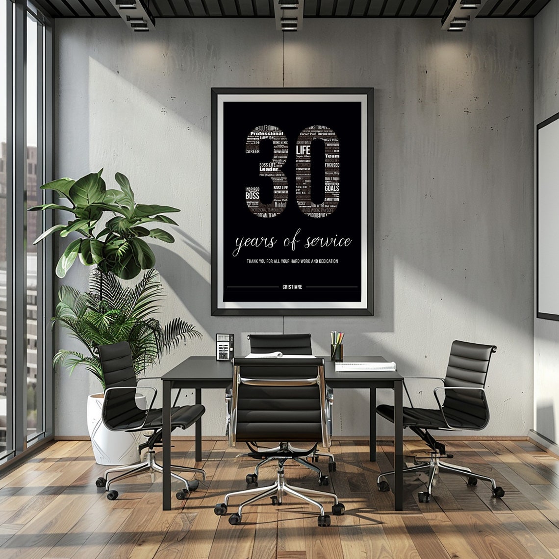 30 Year Work Anniversary Gift | 30 Years of Service Card Poster | Employee Recognition for 30 ...