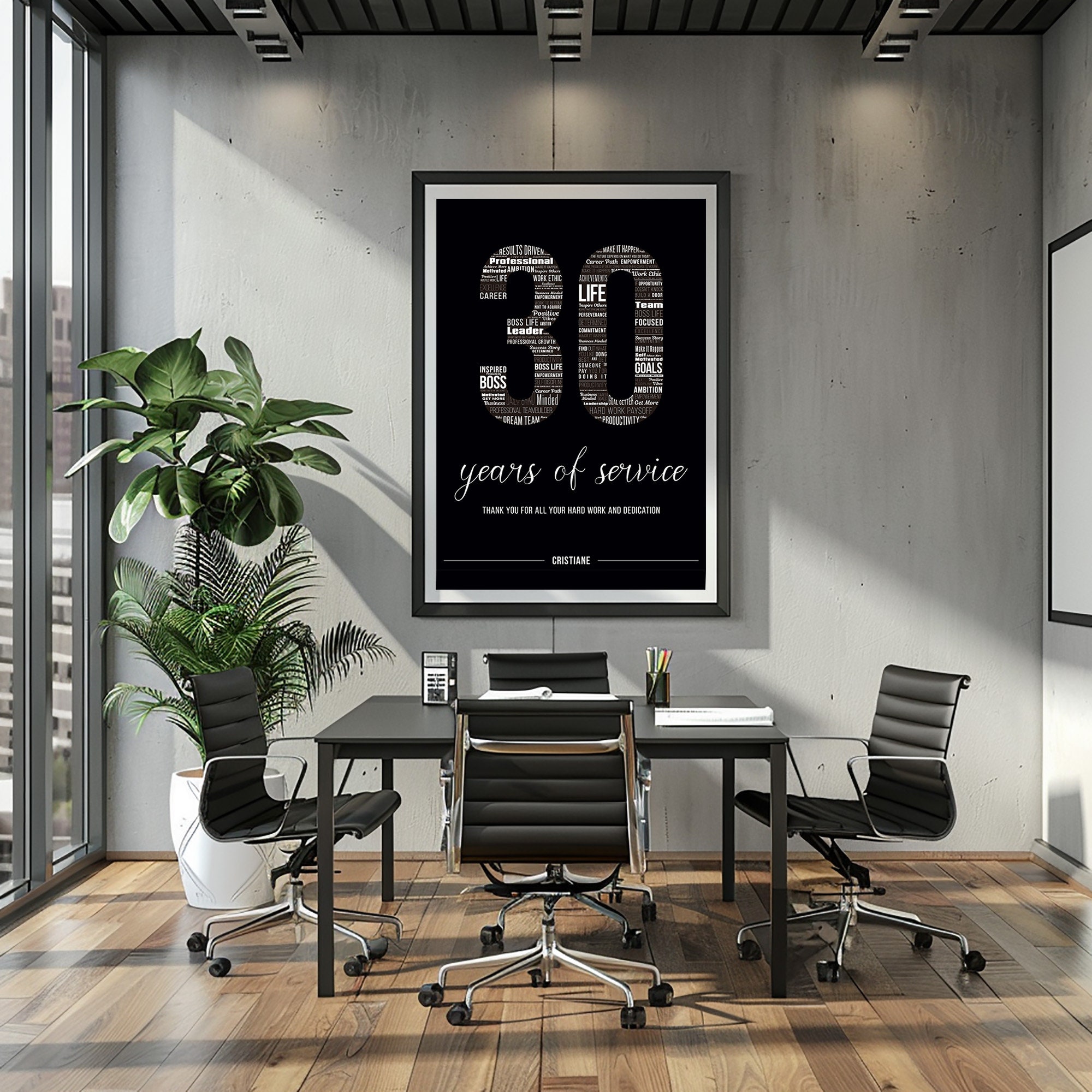 30 Year Work Anniversary Gift | 30 Years of Service Card Poster ...