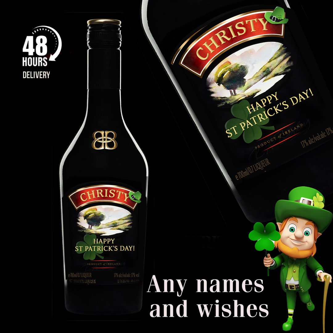 Saint Patrick Baileys, Personalized Bailey’s Labels, Custom Bailey's ...