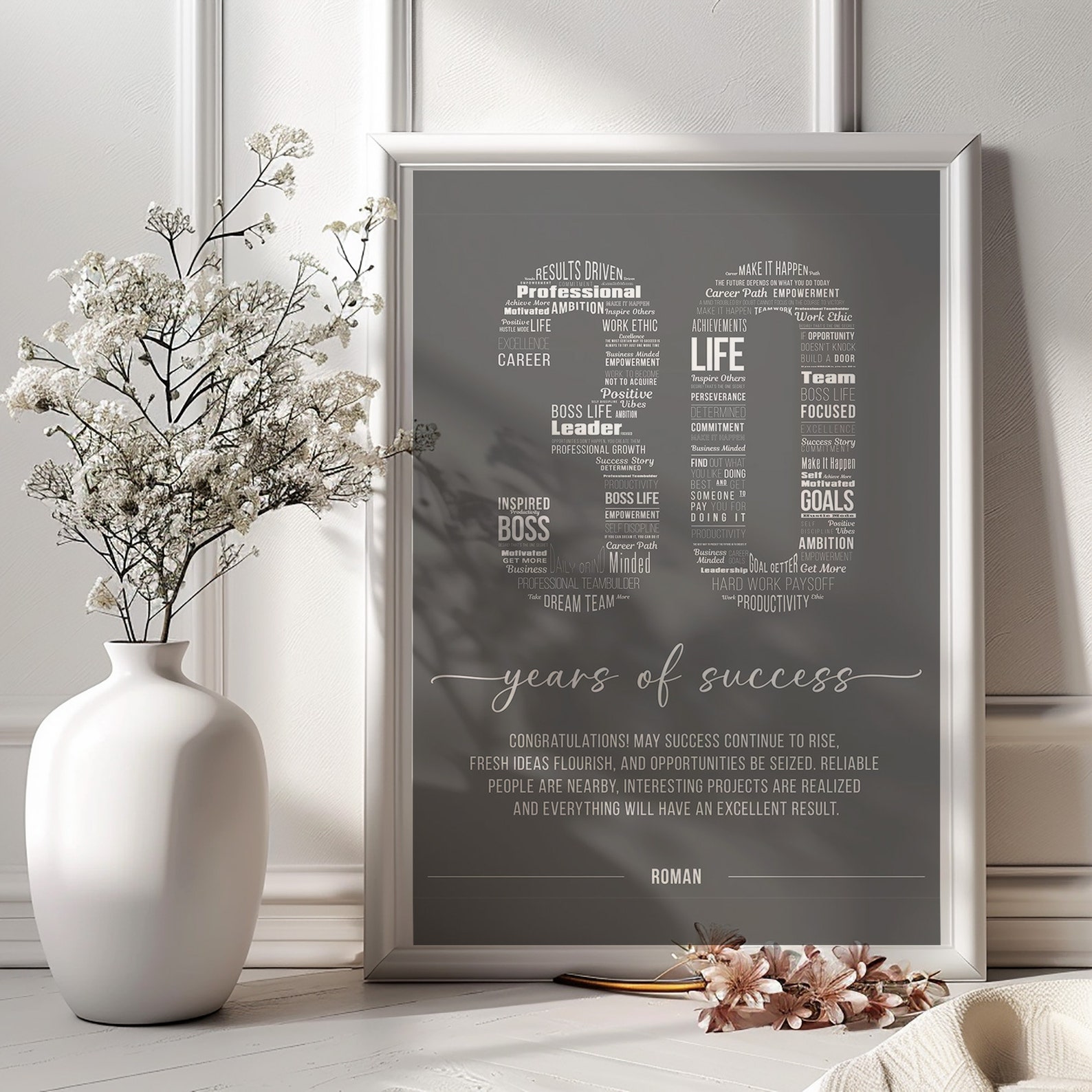 30 Year Work Anniversary Gift | 30 Years of Service Card Poster ...