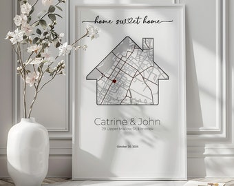 Custom City Map With Street Names Hometown Poster Wall Art Print and ...