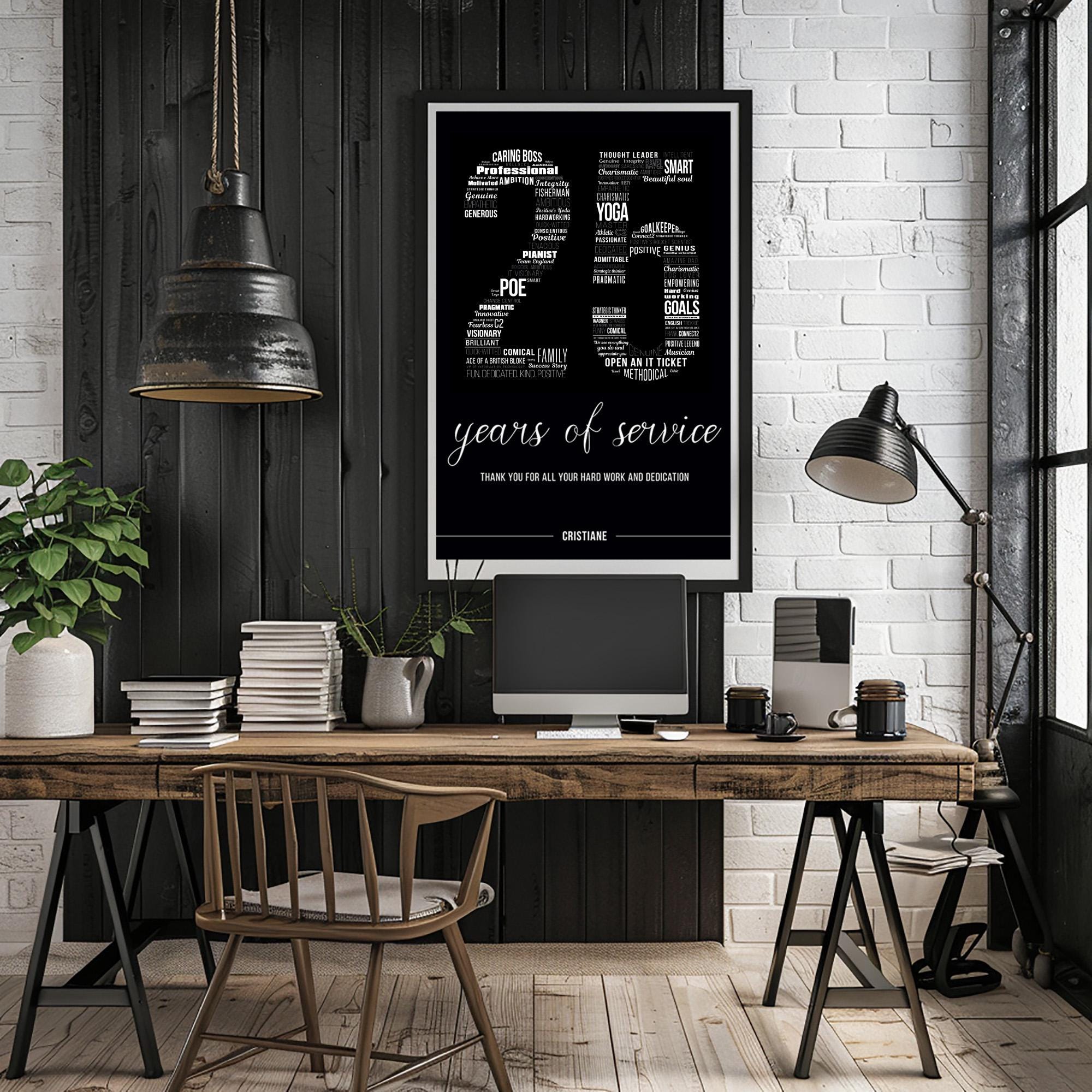 25 Year Work Anniversary Gift | 20 Years of Service Card Poster ...