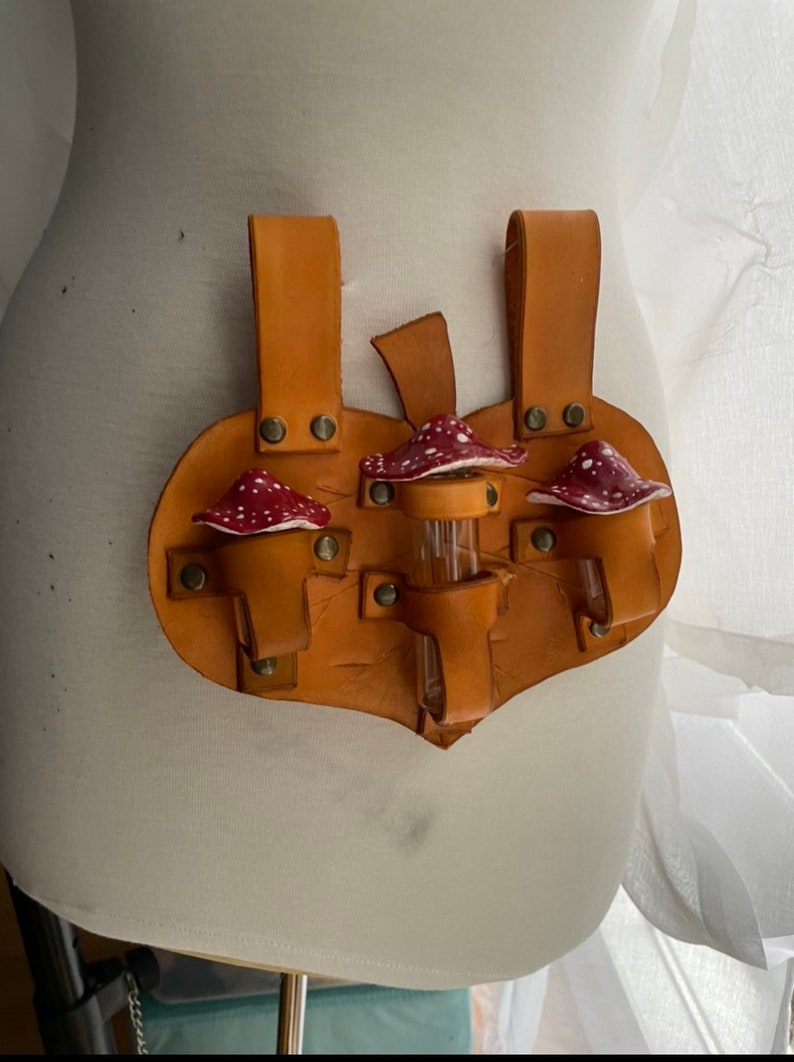 Mushroom Potions Holders in Leaf Holster - Etsy