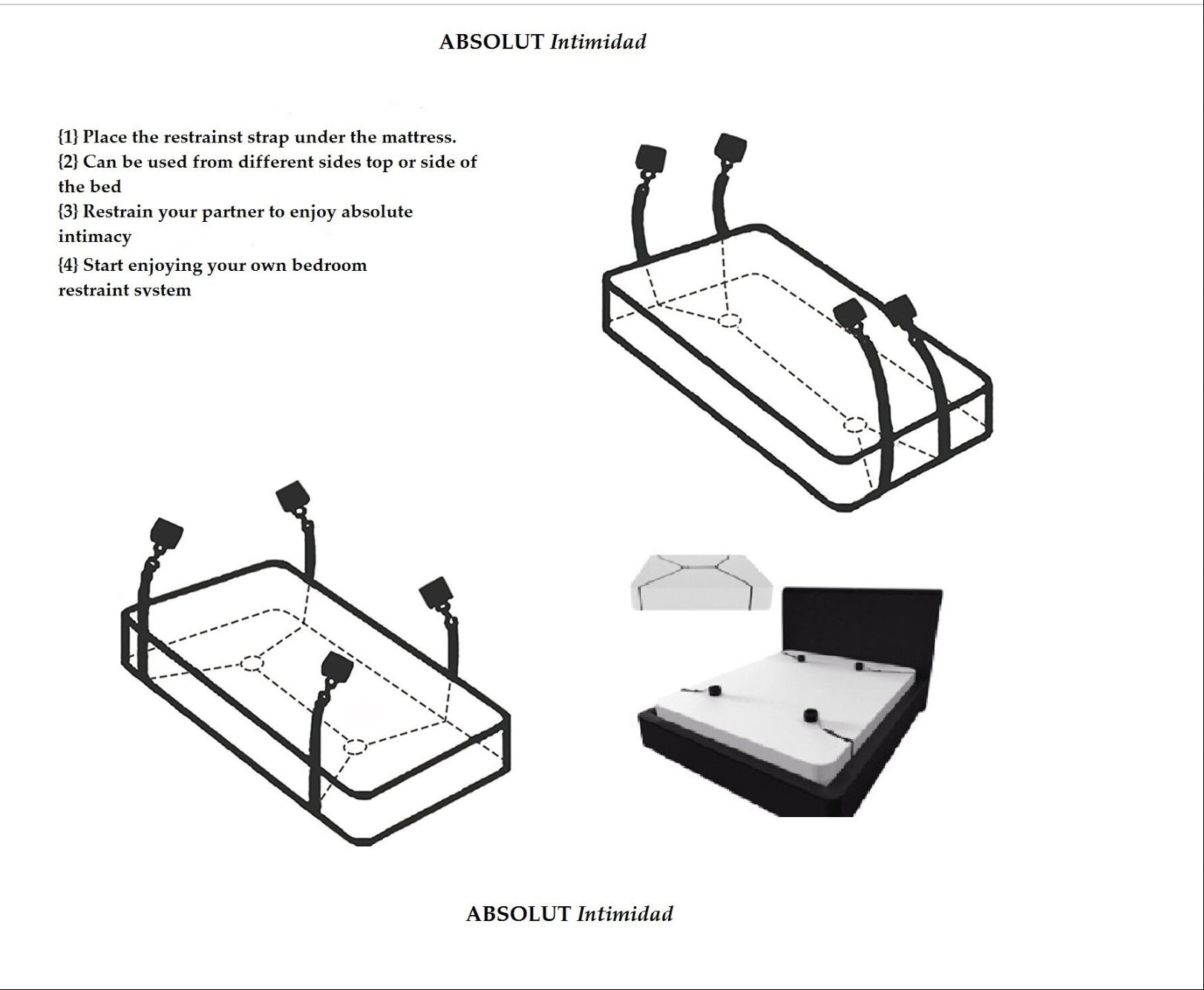 Absolut Intimidad Bdms Bed Set Restraint Kit Sex Toys For Couples And Adults Sex Bondage Straps