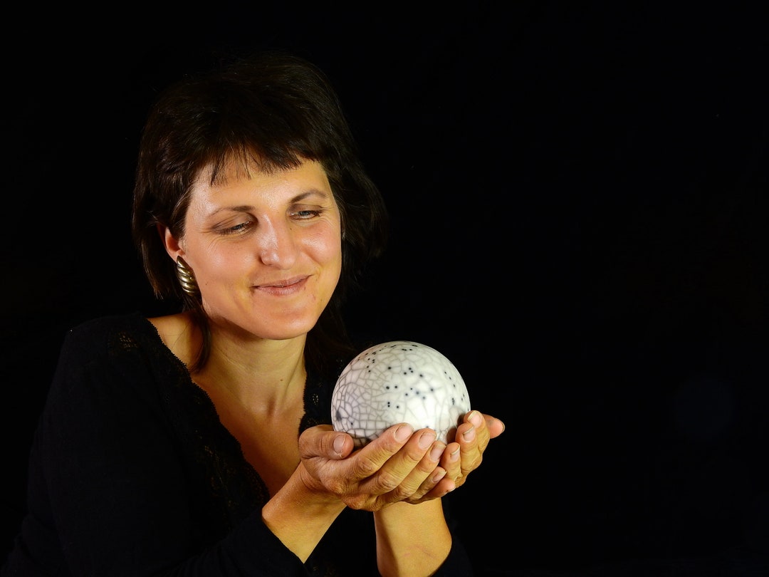 Ornamental Ceramic Sphere With the Naked Raku Technique, Ideal for an ...
