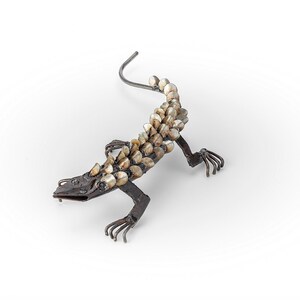Metal Lizard Garden Ornament Sculpture Art Handmade Recycled Metal ...
