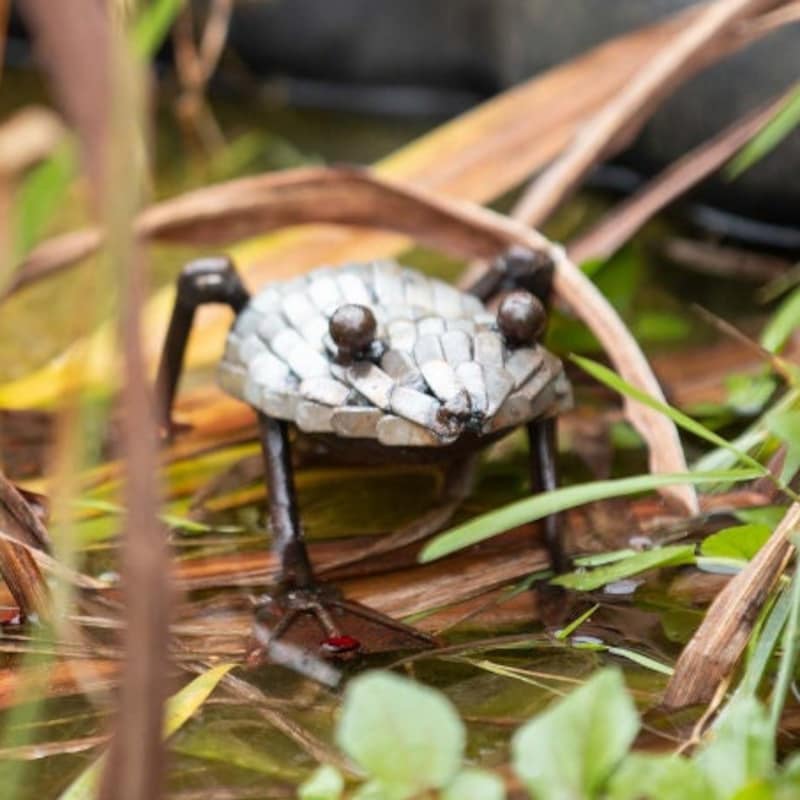Frog Sculpture Silver - Etsy UK
