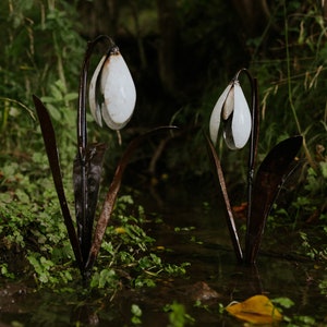 Metal Snowdrop Garden Ornament Sculpture Art - Handmade Recycled Metal ...