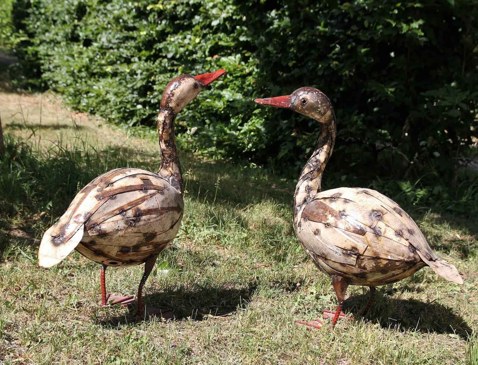 Metal Goose Garden Ornament Sculpture Art Handmade Recycled - Etsy