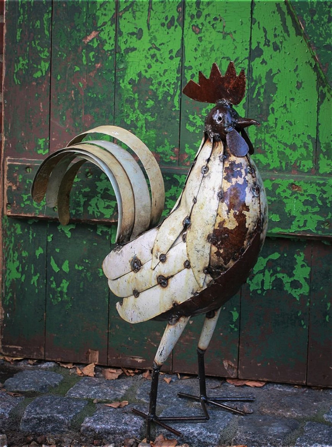 Metal Cockerel Garden Ornament Sculpture Art - Handmade Recycled Metal ...