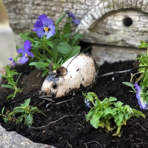 Metal Mouse Garden Ornament Sculpture Art Handmade Recycled Metal Mice ...