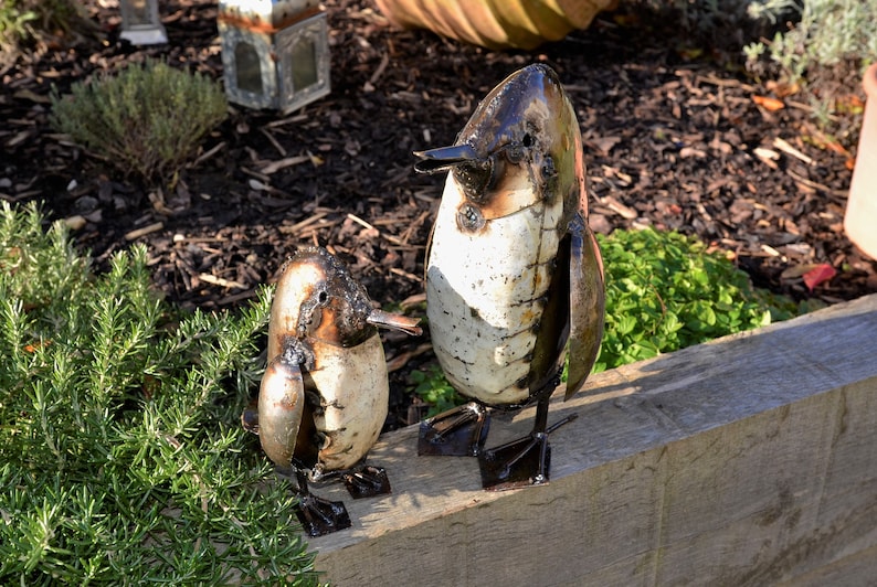 Metal Penguin Garden Ornament Sculpture Art Handmade | Etsy