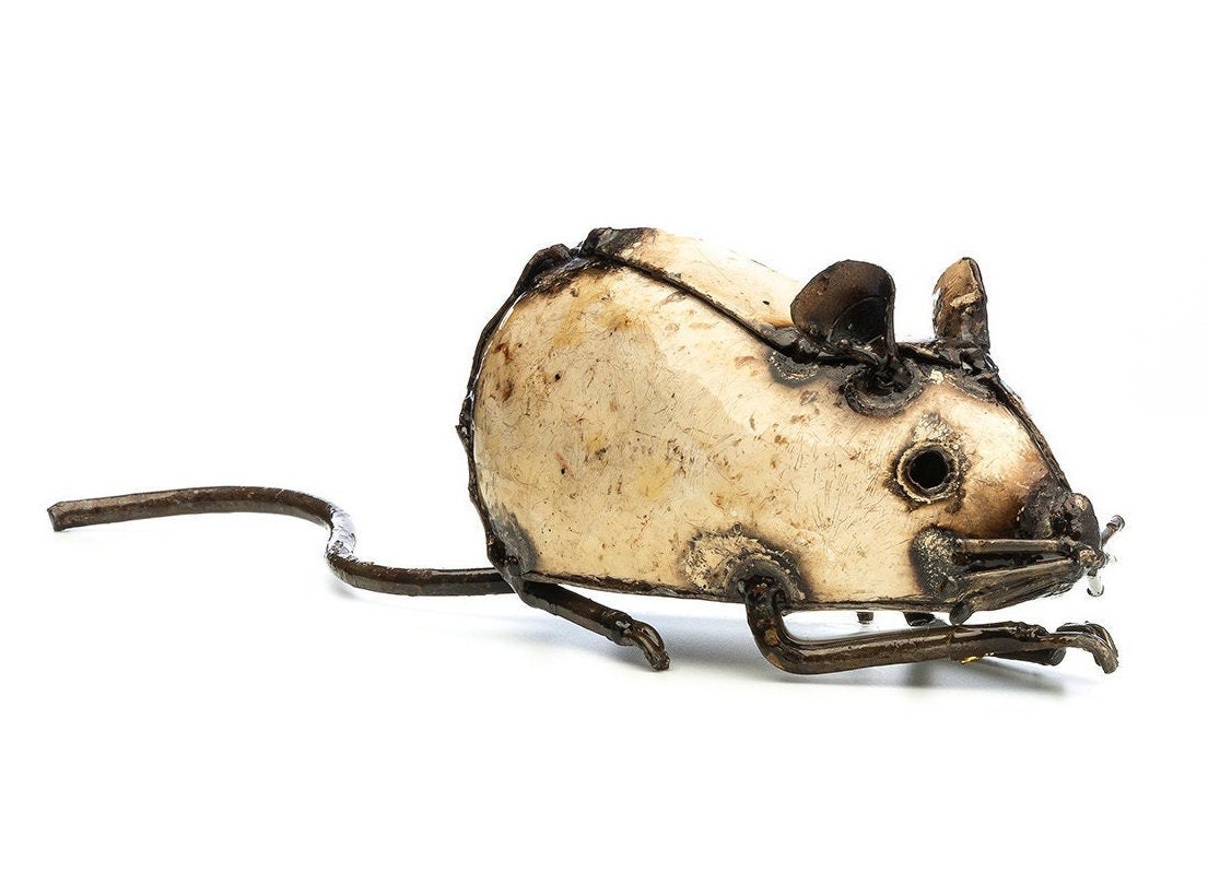 Metal Mouse Garden Ornament Sculpture Art Handmade Recycled - Etsy UK