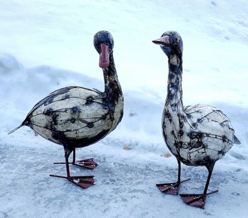 Metal Goose Garden Ornament Sculpture Art Handmade Recycled - Etsy