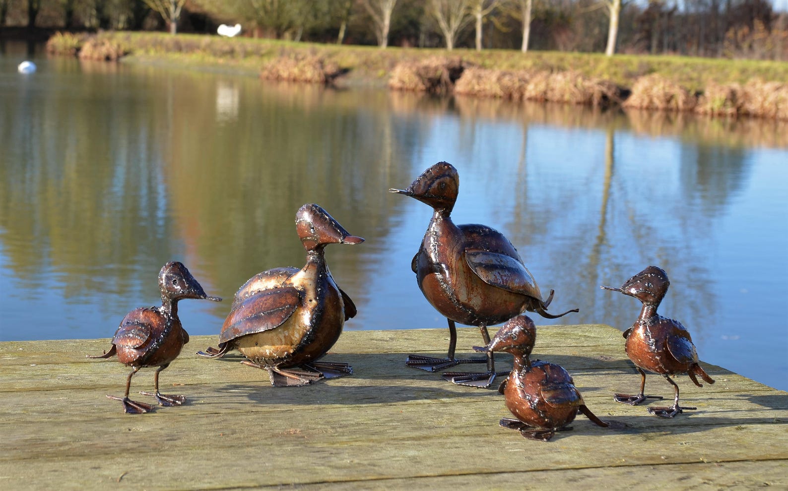 Metal Duck Garden Ornament Sculpture Art - Handmade Recycled Metal Bird ...