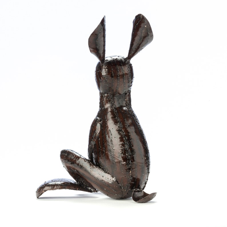 Metal Rabbit Garden Ornament Sculpture Art Handmade Recycled | Etsy