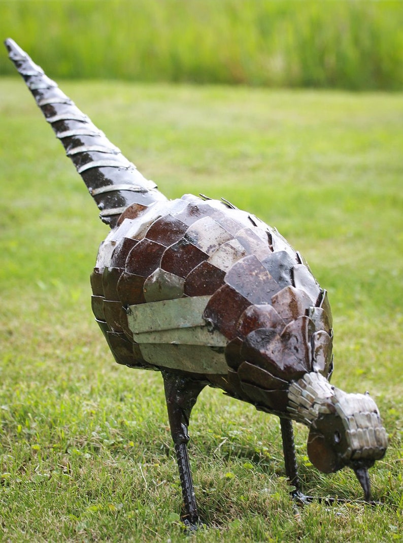 Metal Pheasant Garden Ornament Sculpture Art - Handmade Recycled Metal ...