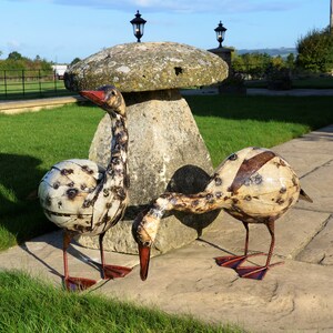 Metal Goose Garden Ornament Sculpture Art - Handmade Recycled Metal ...