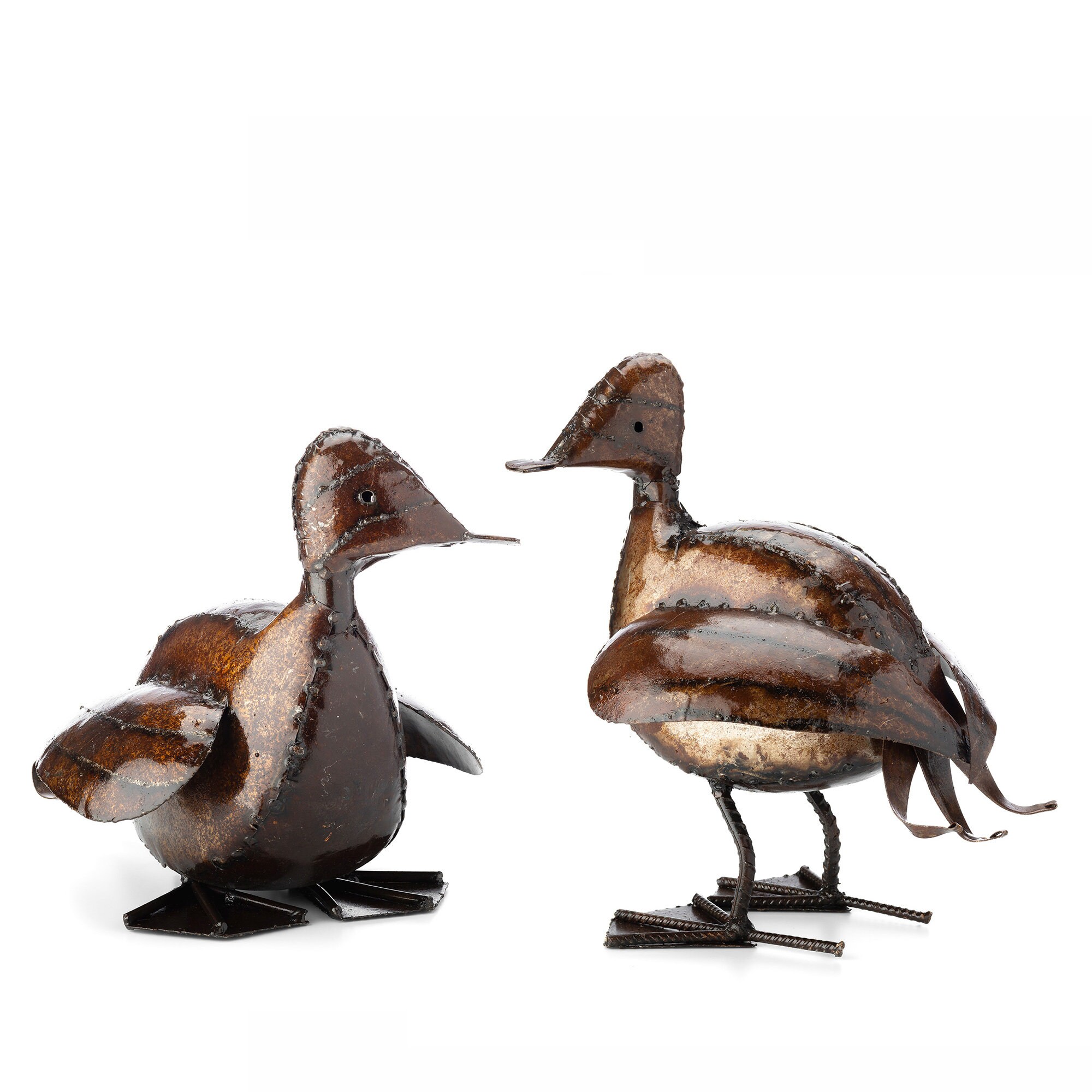 Metal Duck Garden Ornament Sculpture Art - Handmade Recycled Metal Bird ...