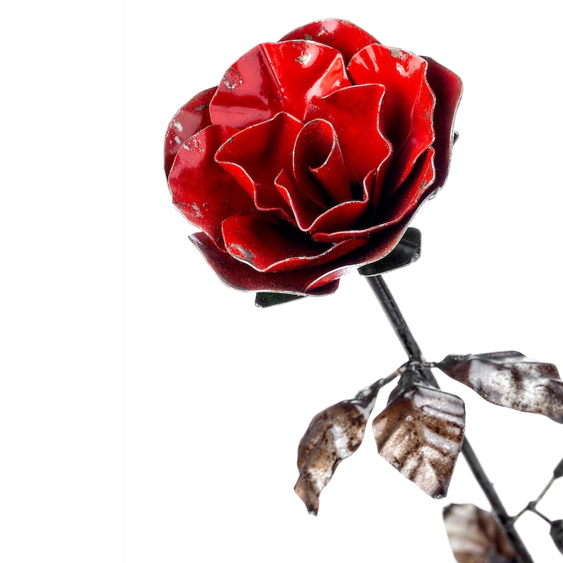 Metal Rose Garden Ornament Sculpture Art Handmade Recycled | Etsy