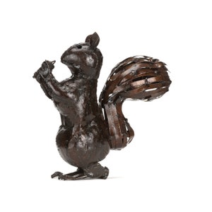 Metal Squirrel Garden Ornament Sculpture Art - Handmade Recycled Metal ...