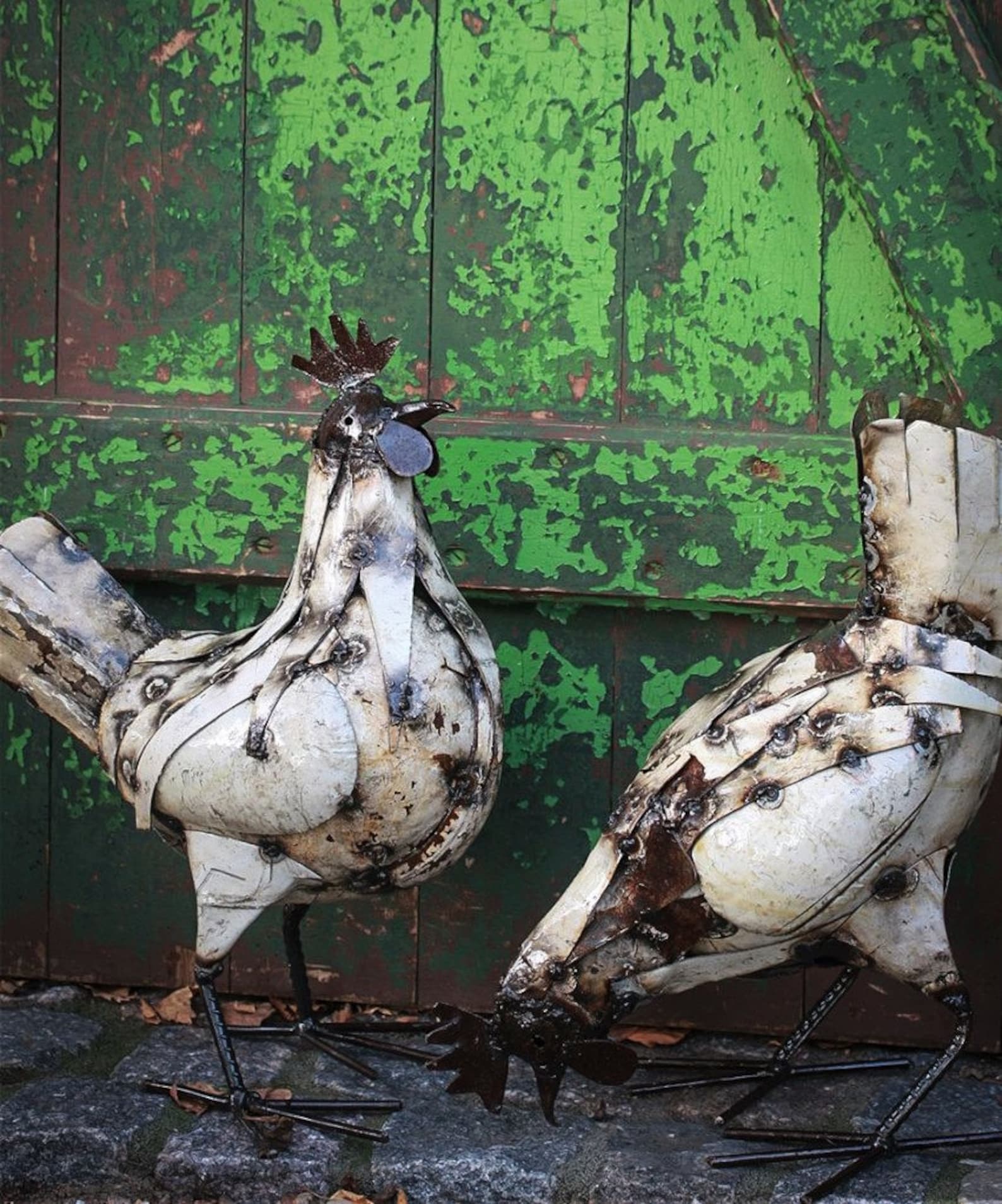 Metal Hen Garden Ornament Sculpture Art Handmade Recycled | Etsy