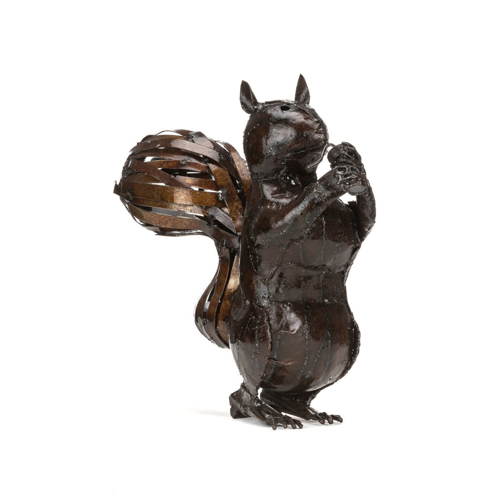 Metal Squirrel Garden Ornament Sculpture Art - Handmade Recycled Metal ...