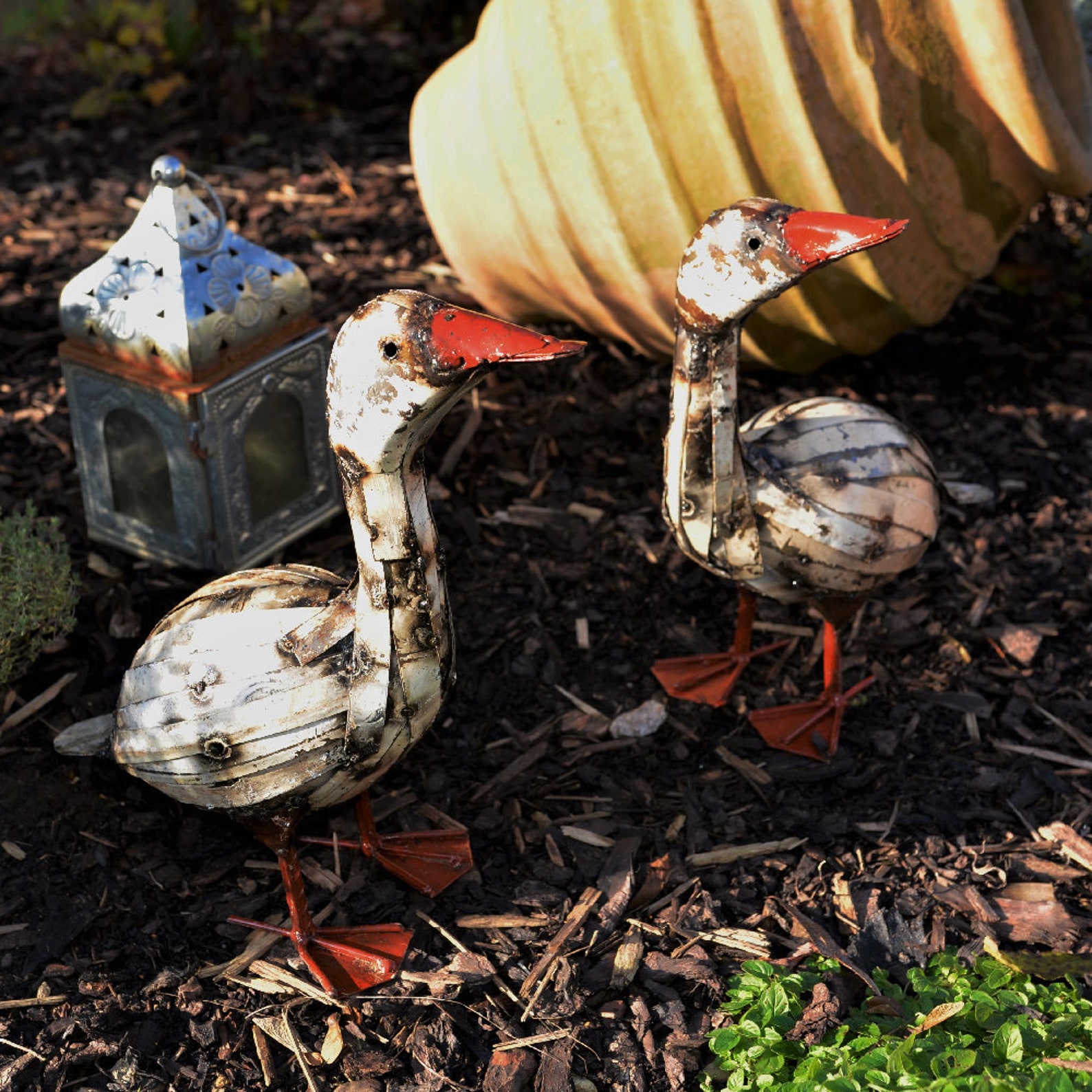 Metal Goose Garden Ornament Sculpture Art Handmade Recycled - Etsy