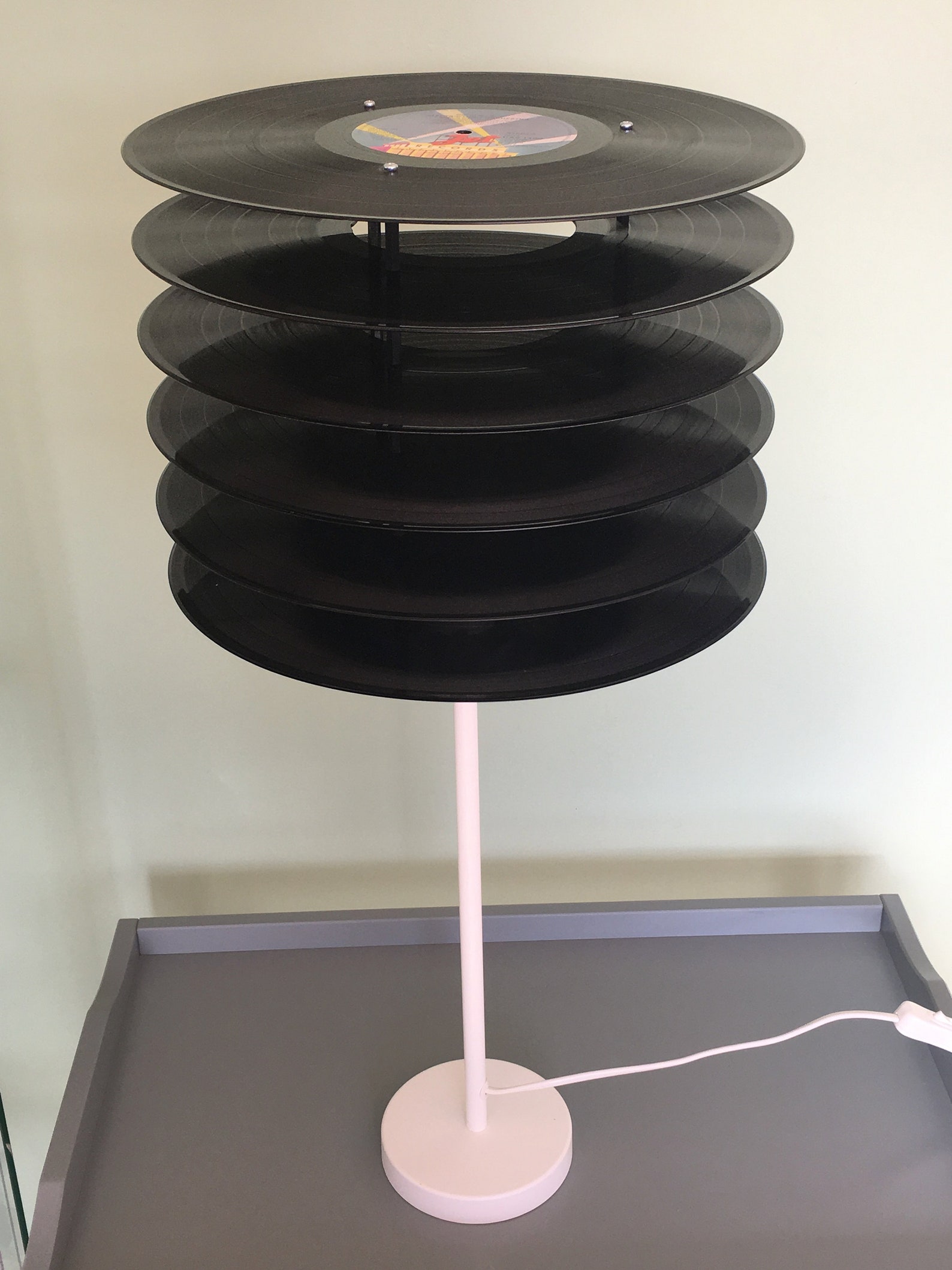 Retro Stack Style Upcycled 12 Inch Vinyl Record Table Lamp, Ideal for ...
