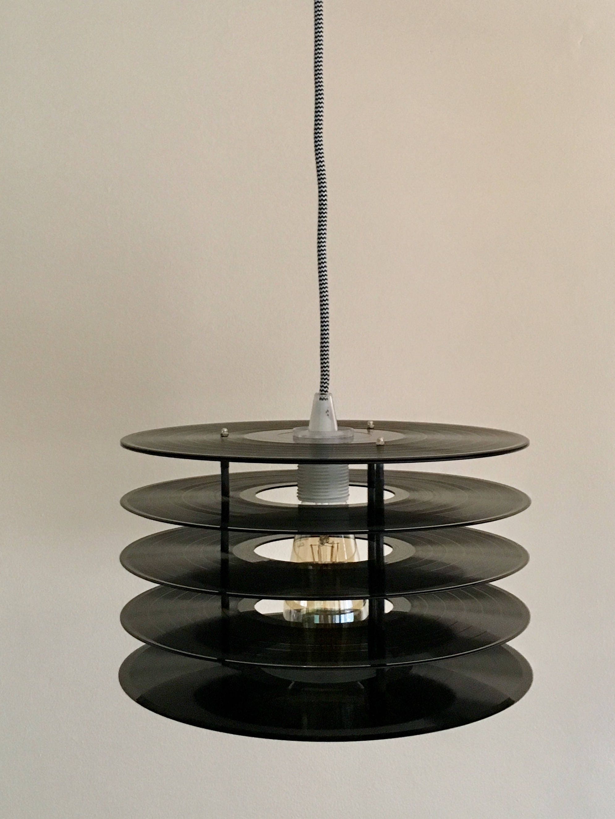 Retro Stack Style Upcycled 12 Inch Vinyl Record Pendant Celling Light ...