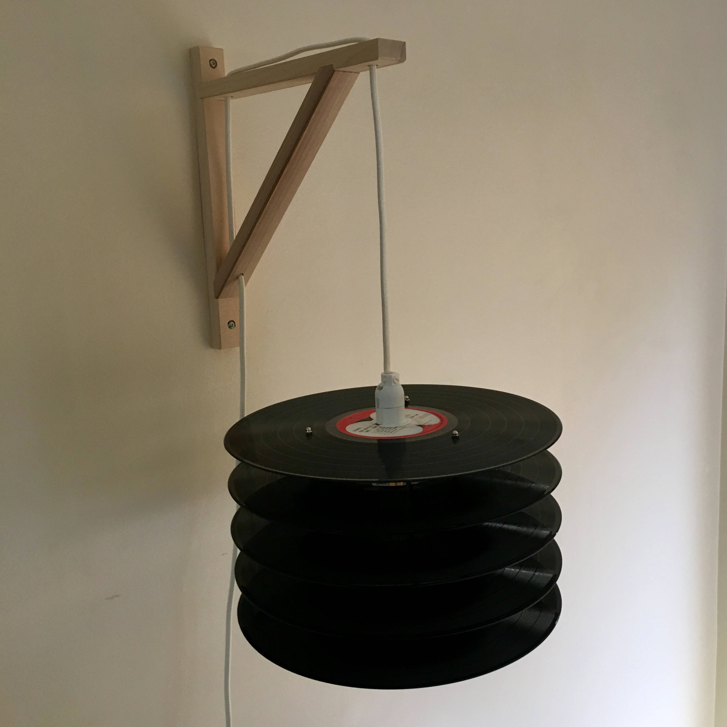 Wall Light Upcycled 12"/lp Vinyl Record Light Fitting in Stack Pendant ...
