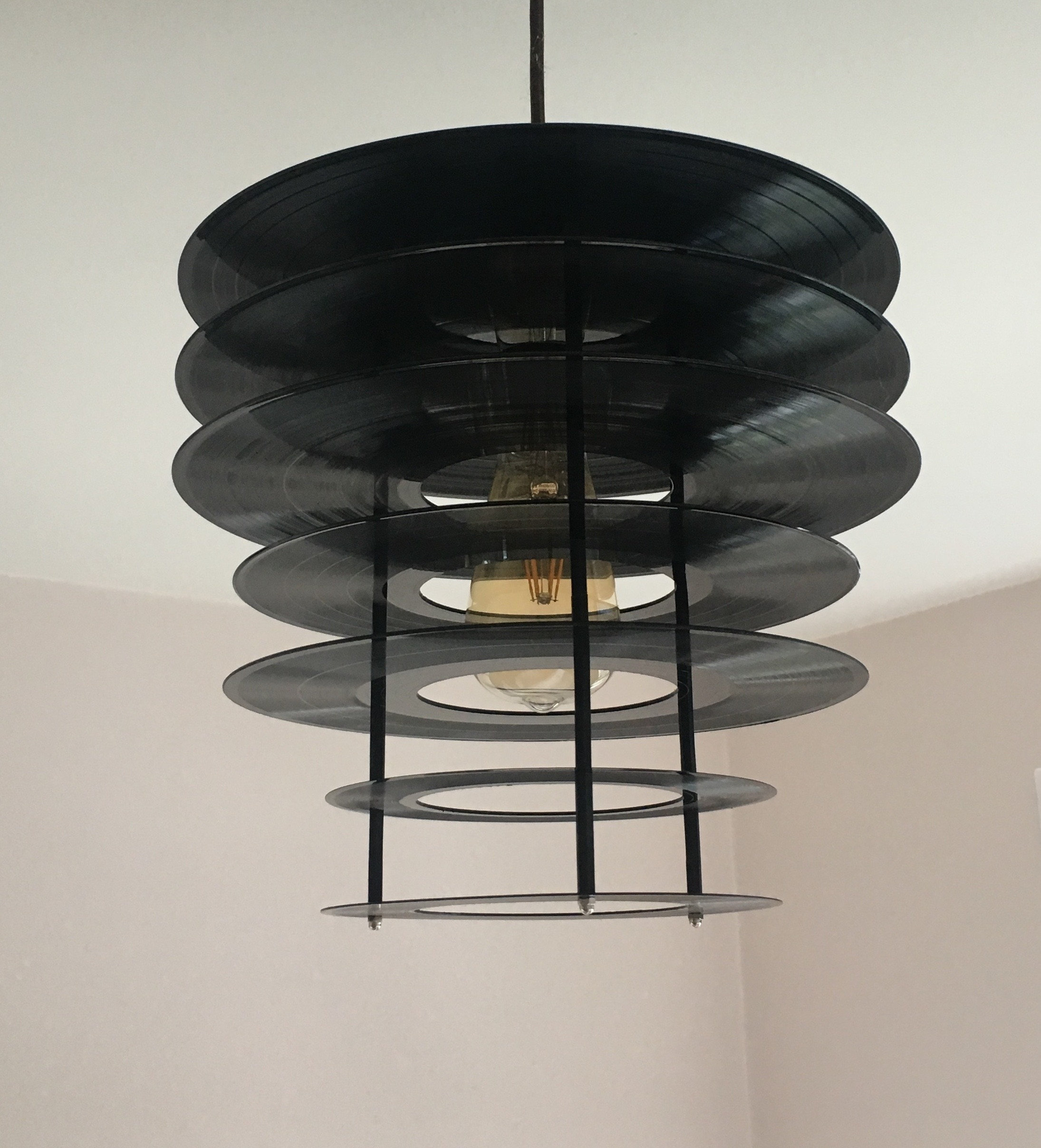 Record Light up Cycled Chandelier - Etsy