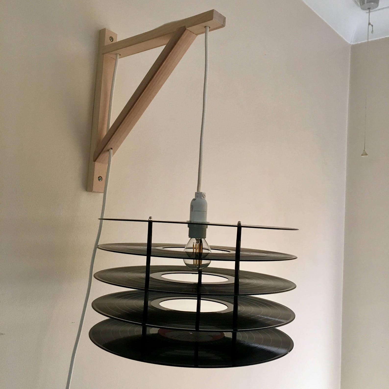 Wall Light Upcycled 12"/lp Vinyl Record Light Fitting in Stack Pendant ...