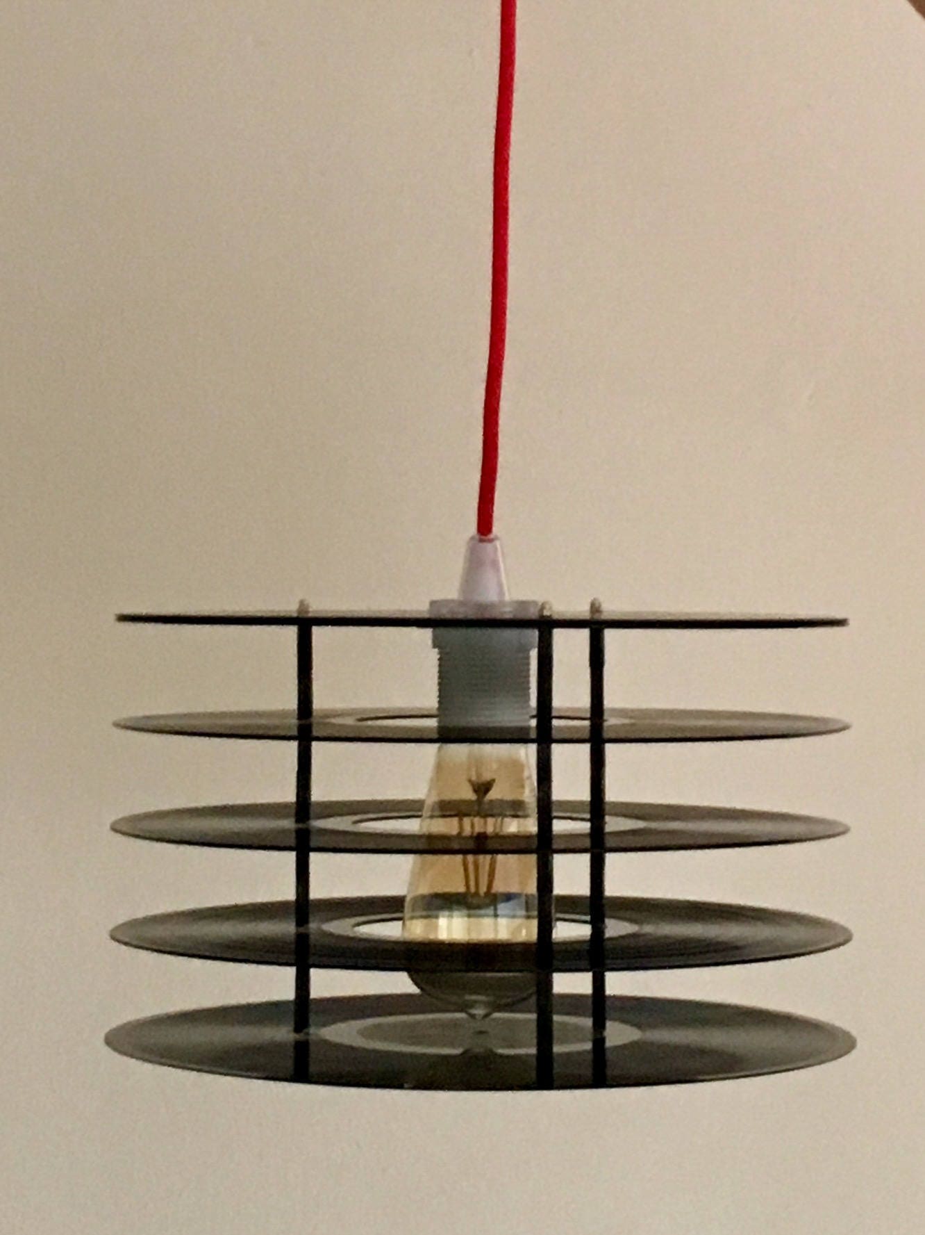 Retro Stack Style Upcycled 12 Inch Vinyl Record Pendant Celling Light ...