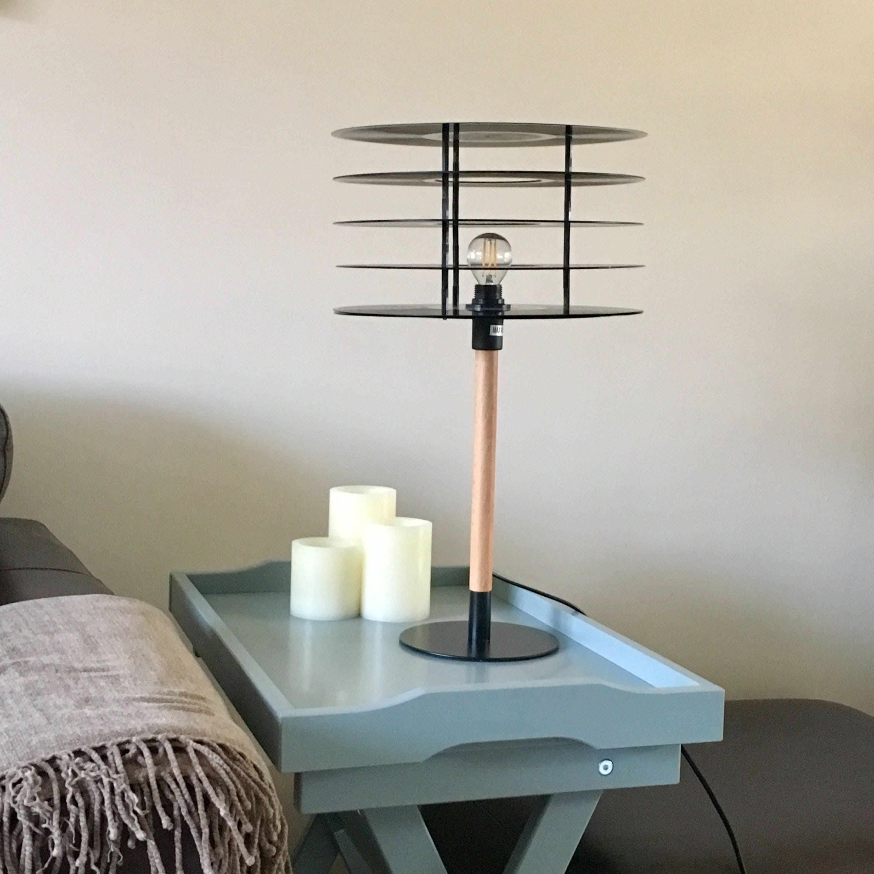 Retro Stack Style Upcycled 12 Inch Vinyl Record Table Lamp, Ideal for ...