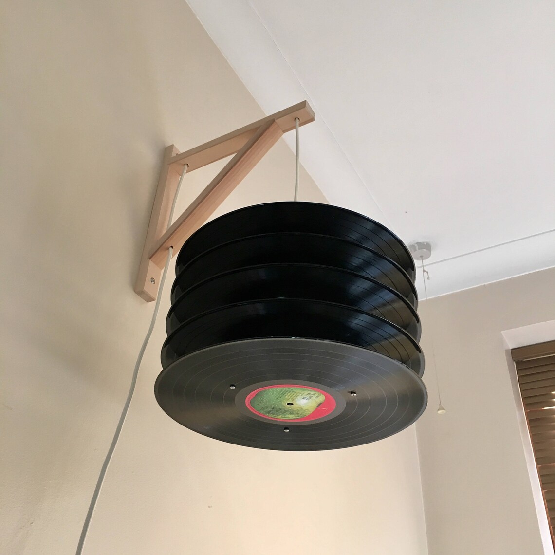 Wall Light Upcycled 12"/lp Vinyl Record Light Fitting in Stack Pendant ...