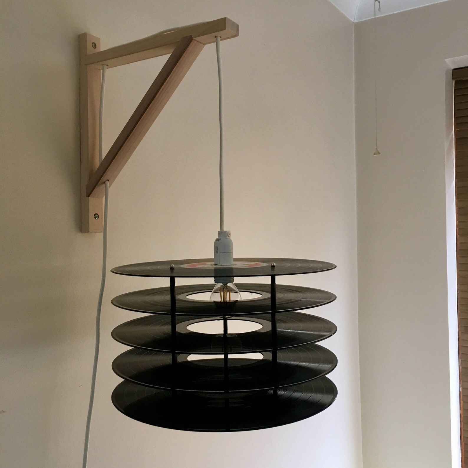 Wall Light Upcycled 12"/lp Vinyl Record Light Fitting in Stack Pendant ...