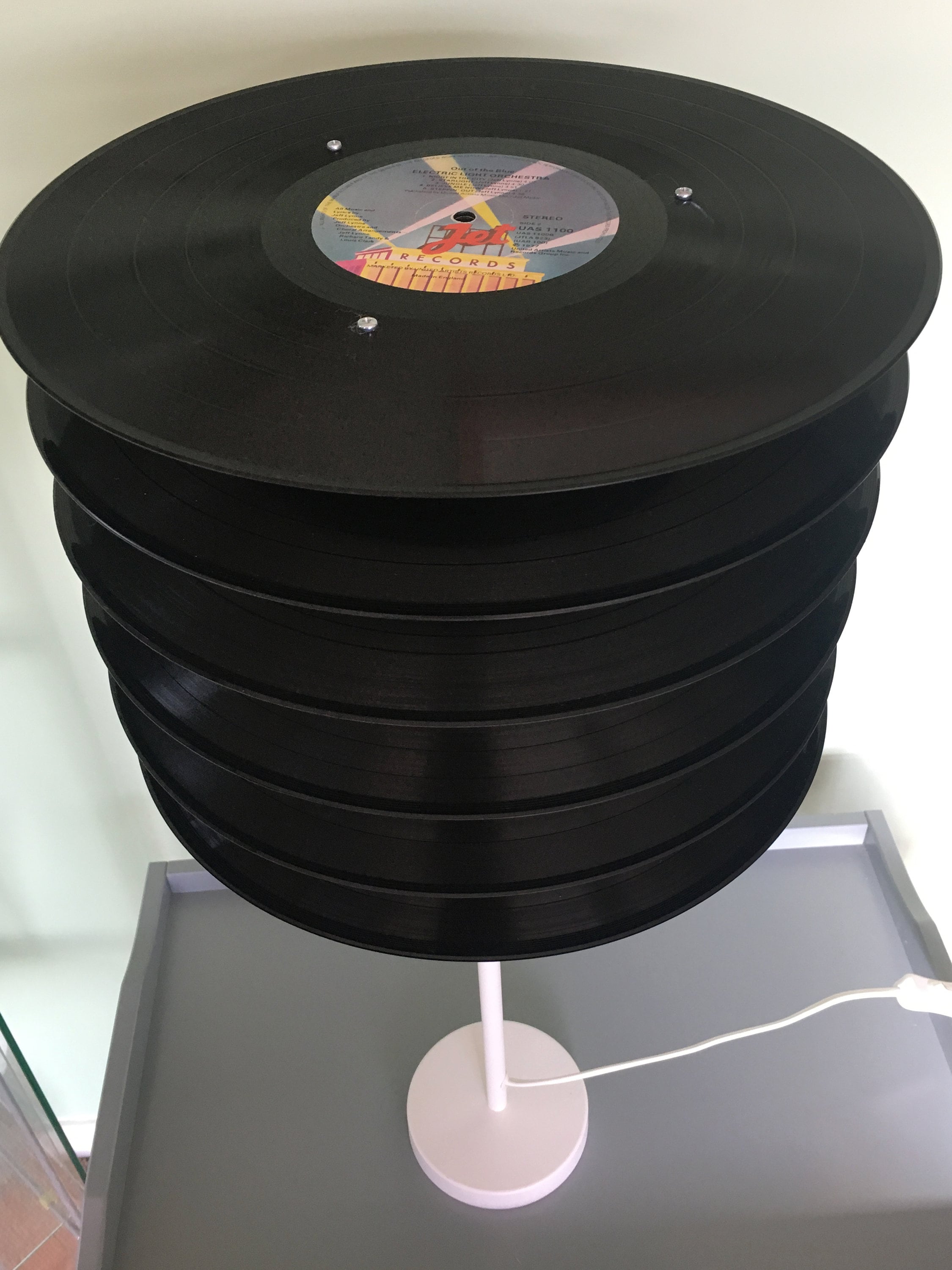Retro Stack Style Upcycled 12 Inch Vinyl Record Table Lamp, Ideal for ...